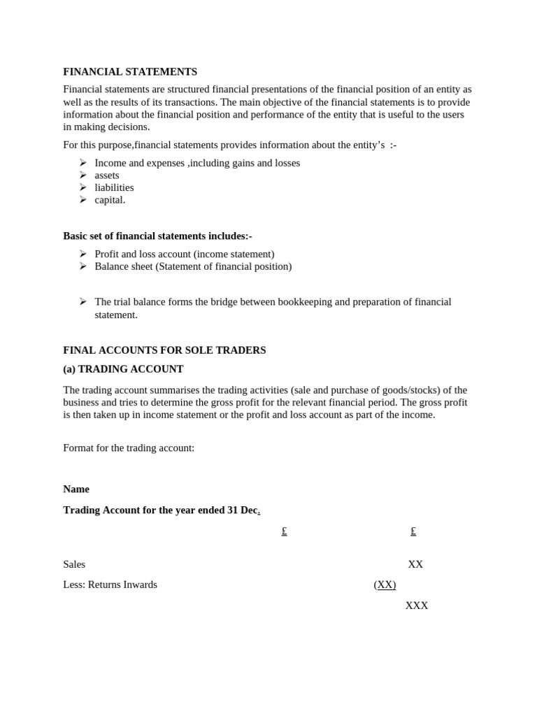 FINANCIAL STATEMENTS | PDF | Bad Debt | Income Statement