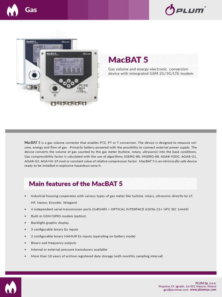 Macbat 5 Electronic Volume Corrector | PDF | Gases | Computer Engineering