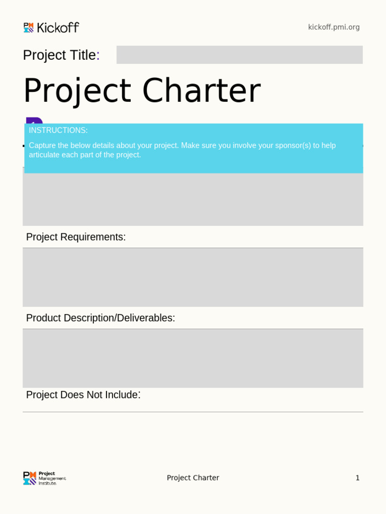 Kickoff Project Charter_b6cb8bee 715c 4db6 9d8f 73679f2f3955 | PDF
