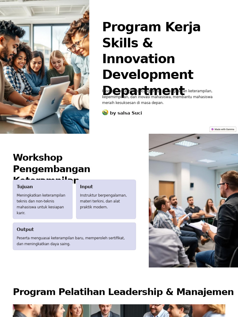 Program Kerja Pengembangan Mahasiswa | PDF