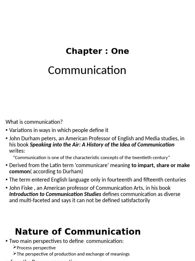 Chapter 1, BC | PDF | Communication | Human Communication