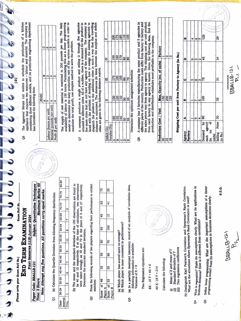 quantitative techniques | PDF | Linear Regression | Regression Analysis