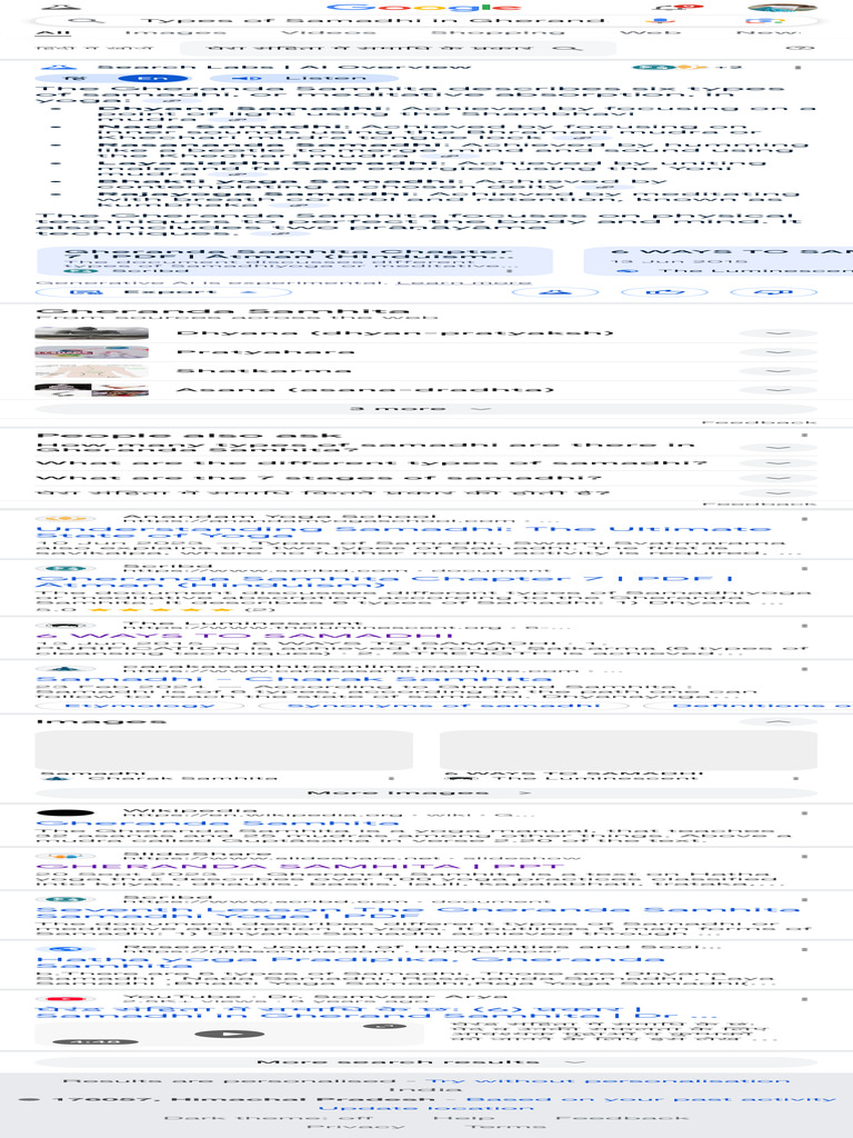 Types of Samadhi in Gheranda Samhita - Google Search | PDF | Yoga | Asana