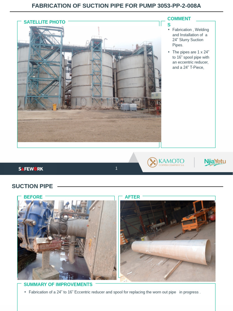 Suction Pipe fabrication Report | PDF | Pipe (Fluid Conveyance) | Pump