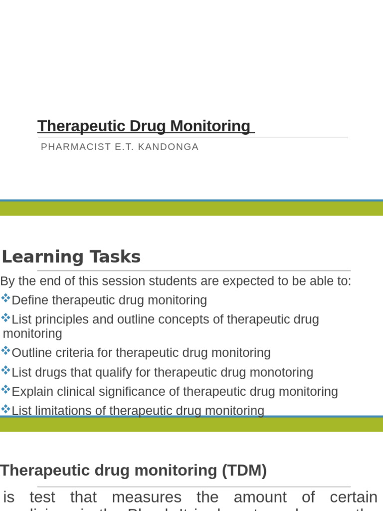 2therapeutic Drug Monitoring | PDF | Pharmacology | Pharmacy