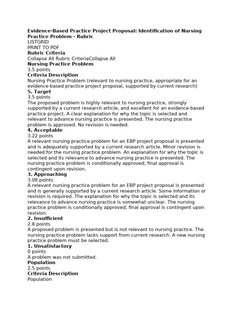 Nur 550 Rubric (1) | PDF | Syntax | Citation Nur 550 Rubric (1) | PDF | Syntax | Citation