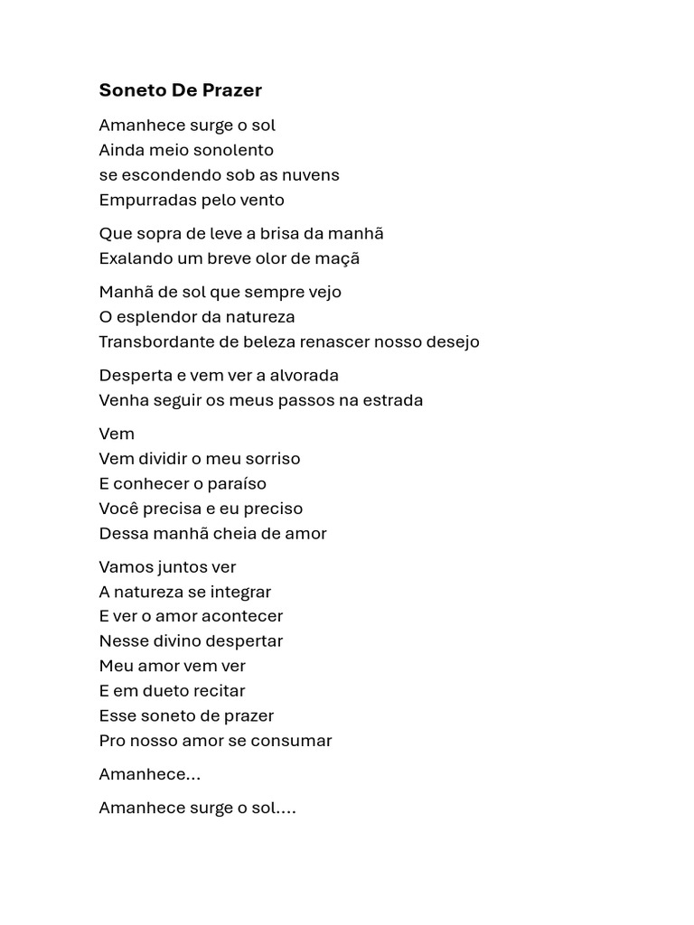 Soneto de Prazer | PDF