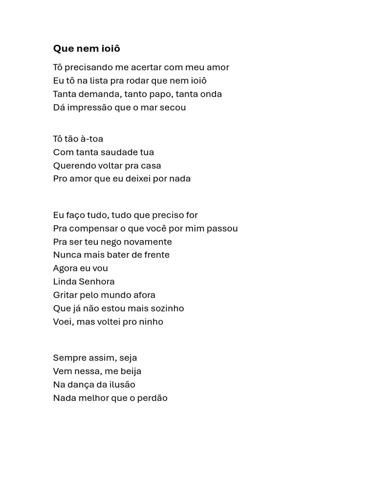 Que Nem Ioiô - Doce Inimigo | PDF