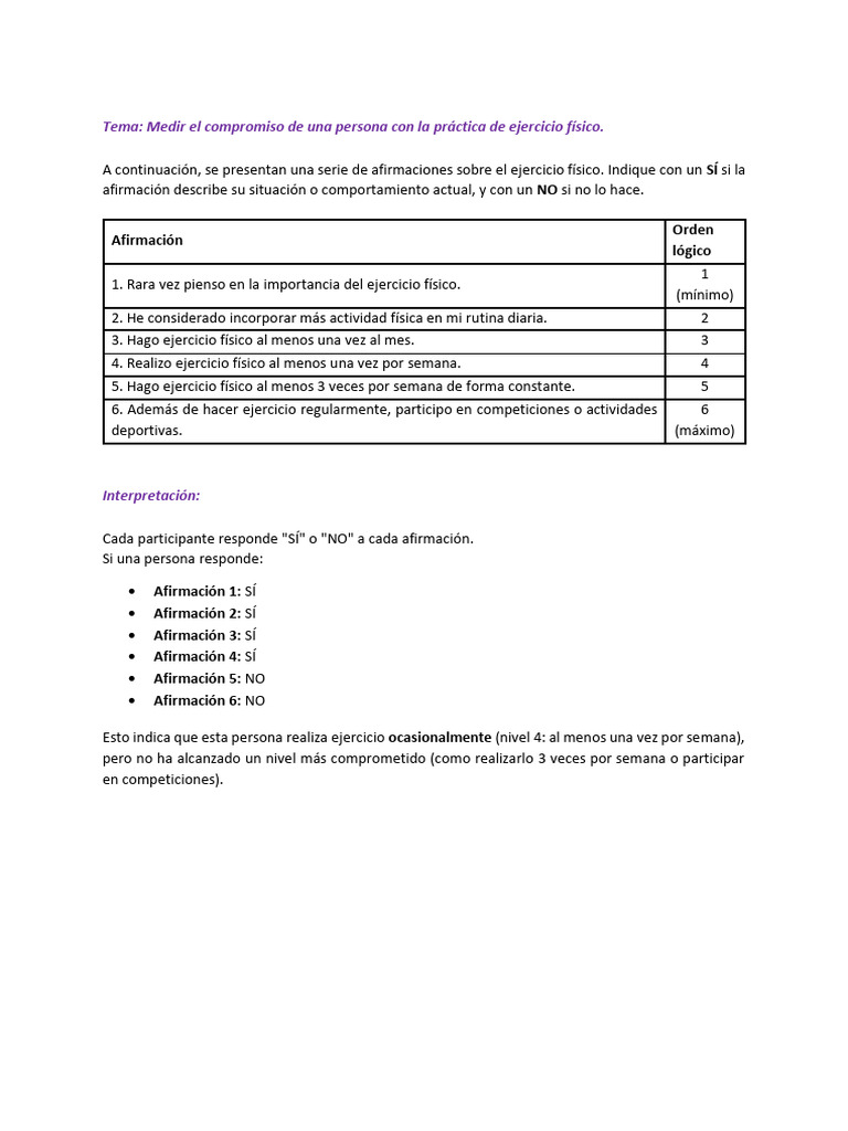 Ejemplo de Escala Guttman | PDF
