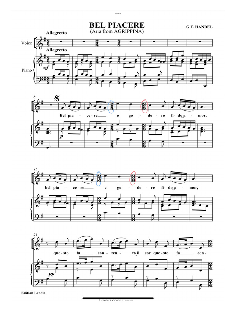 Bel Piacere Score | PDF