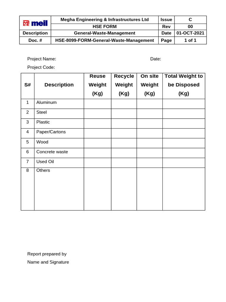 General Waste Management Report | PDF