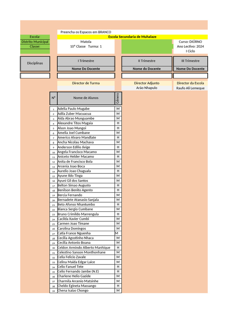 DECK 10a Classe Turma 1 - 2024, Chamusse | PDF | Estágios educacionais