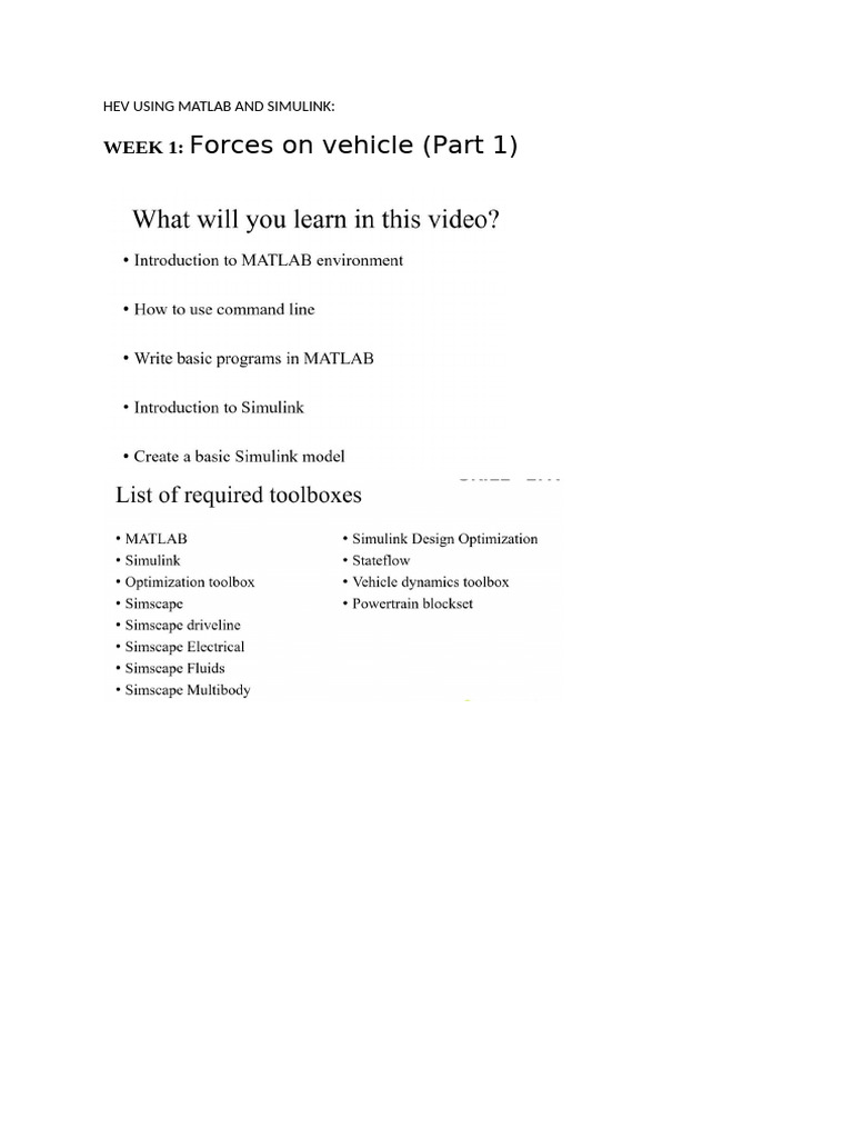 Hev Using Matlab and Simulink | PDF