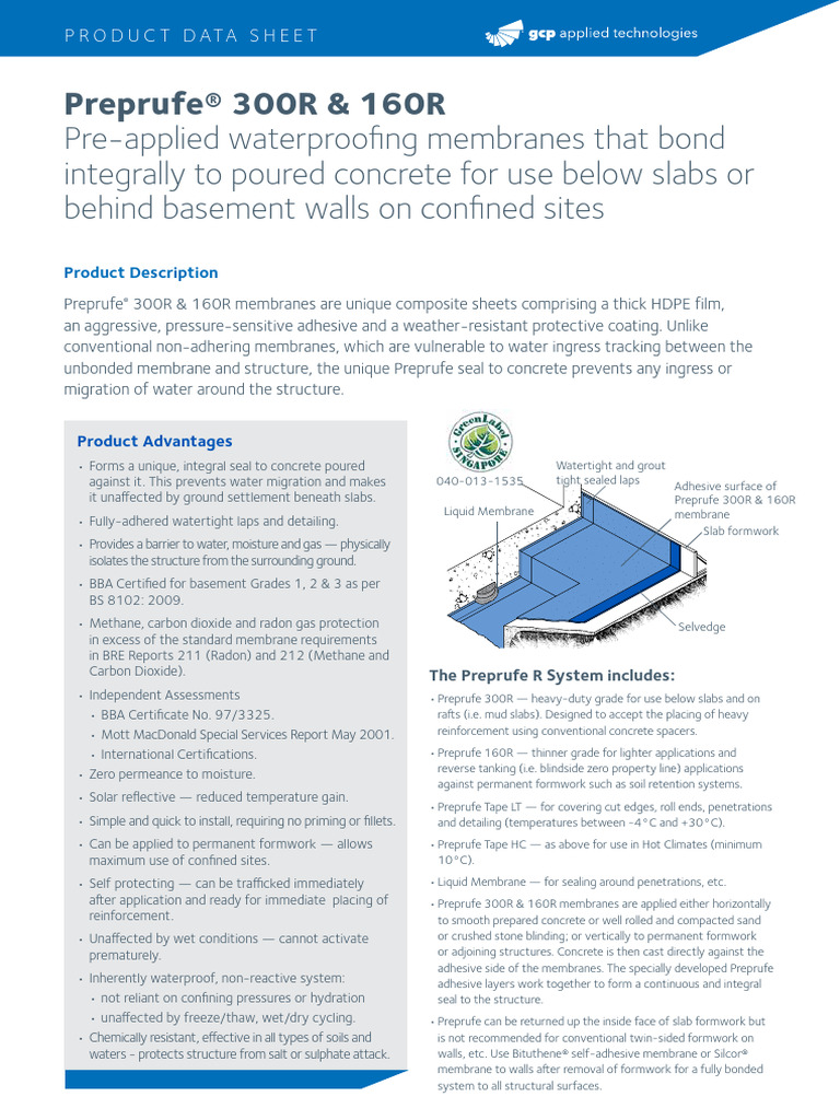 Preprufe 300R 160R With Green Logo | PDF | Concrete | Materials