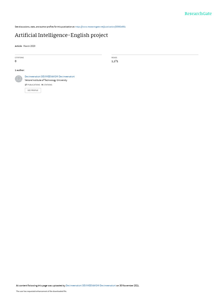 AI StudentsEnglishProject | PDF | Artificial Intelligence | Intelligence (AI) & Semantics