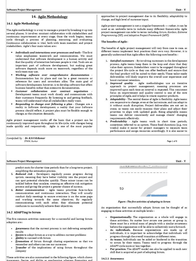 SPM Unit 5 Handout Final | PDF | Agile Software Development | Software Development Process