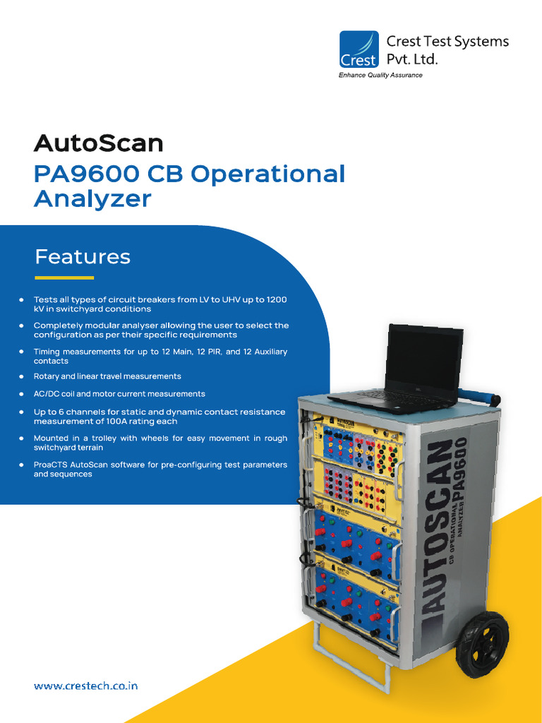 Circuit Breaker Operational Analyzer With CRM and DCRM AutoScan PA9600 ...