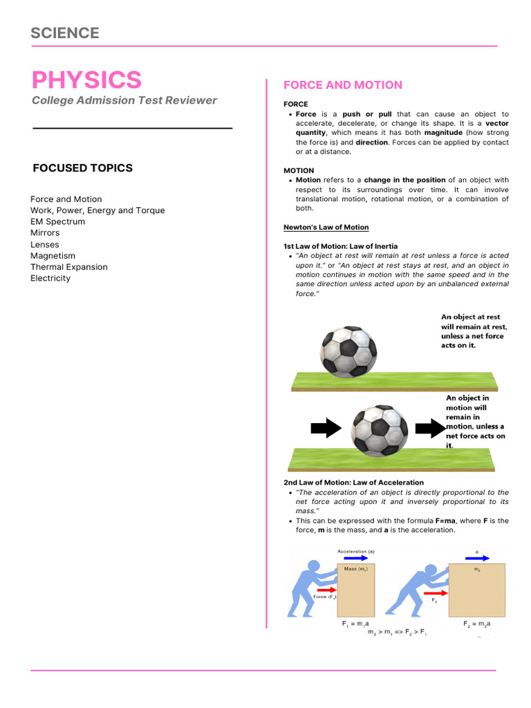 PHYSICS | PDF | Force | Acceleration