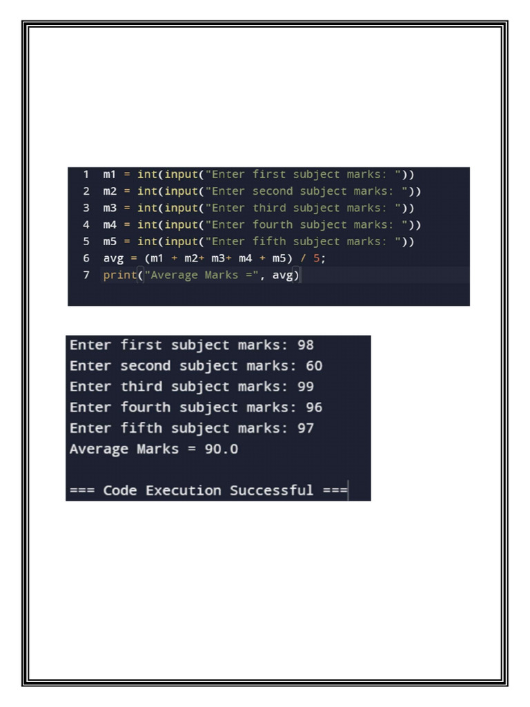 Python Code for Basic Calculations | PDF