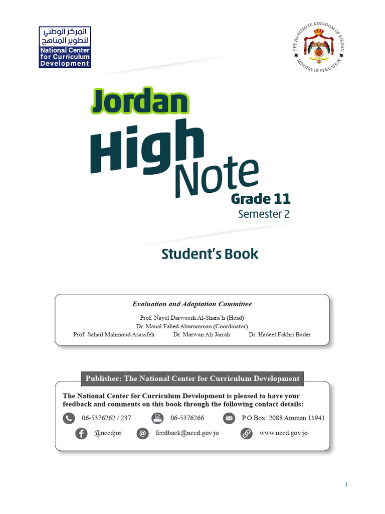 Jordan High Note G11 S2 Student's Book Final Print Updated | PDF | Verb | Linguistics