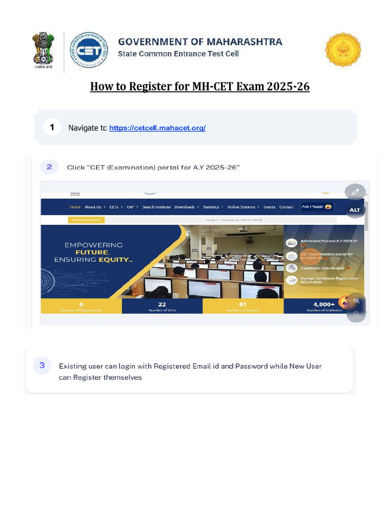 How+to+Register+for+MHCET User+Manual+V1.0+2025 | PDF