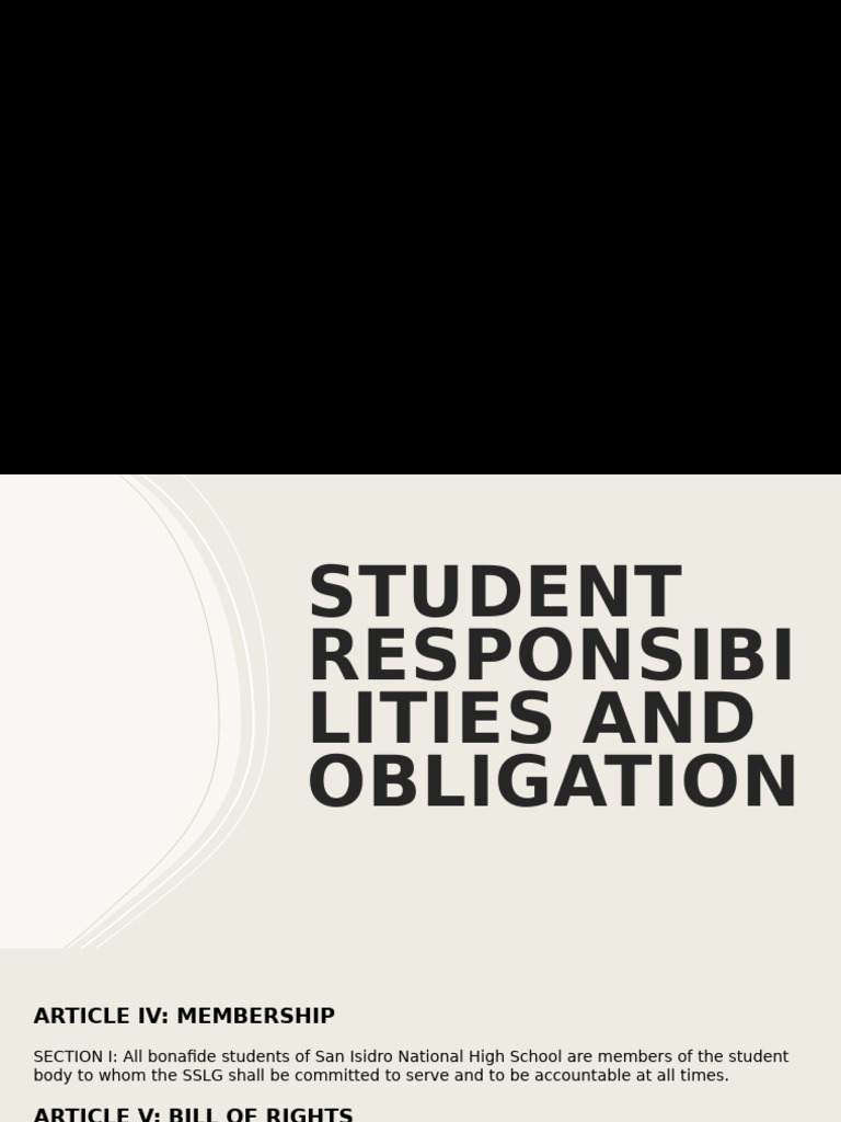 Student Responsibilities and Obligation | PDF | Justice | Crime & Violence