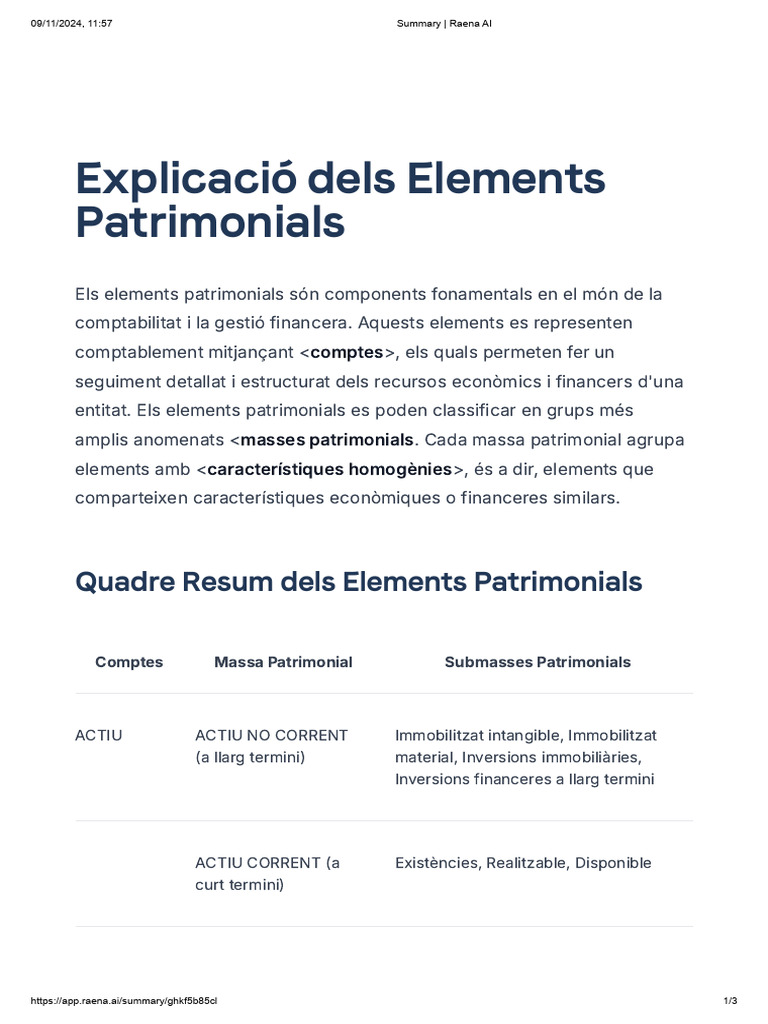 Masses Patrimonials Econo | PDF