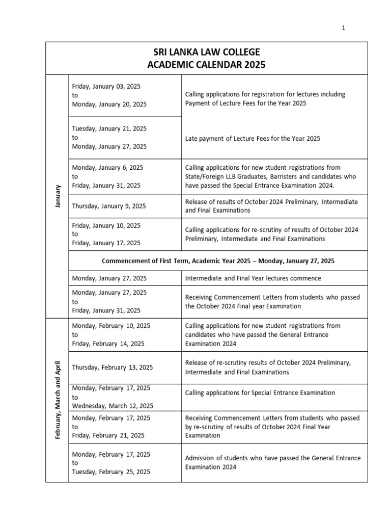 Academic Calendar FINAL 03012025 | PDF | Qualifications