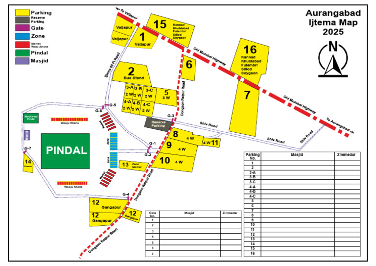Aurangabad Ijtema Kasabkheda 2025 Parking MAP | PDF