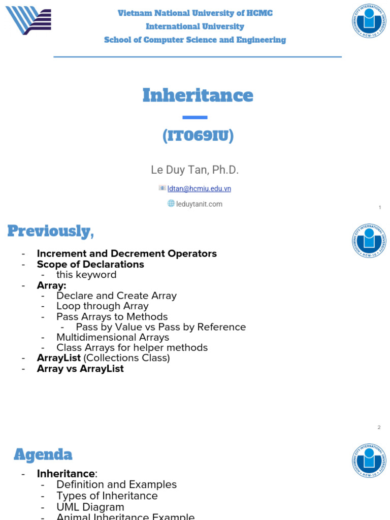 Lecture 6 Inheritance Pdf Inheritance Object Oriented Programming Class Computer 