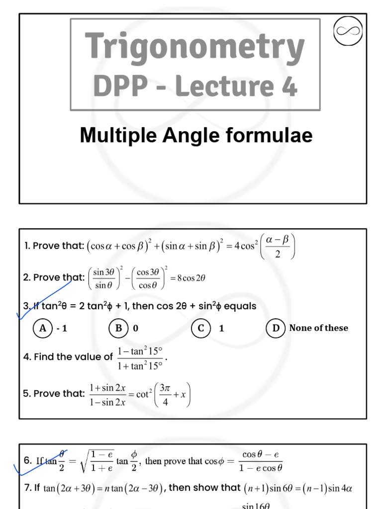 Trigonometry Problems for JEE Prep | PDF