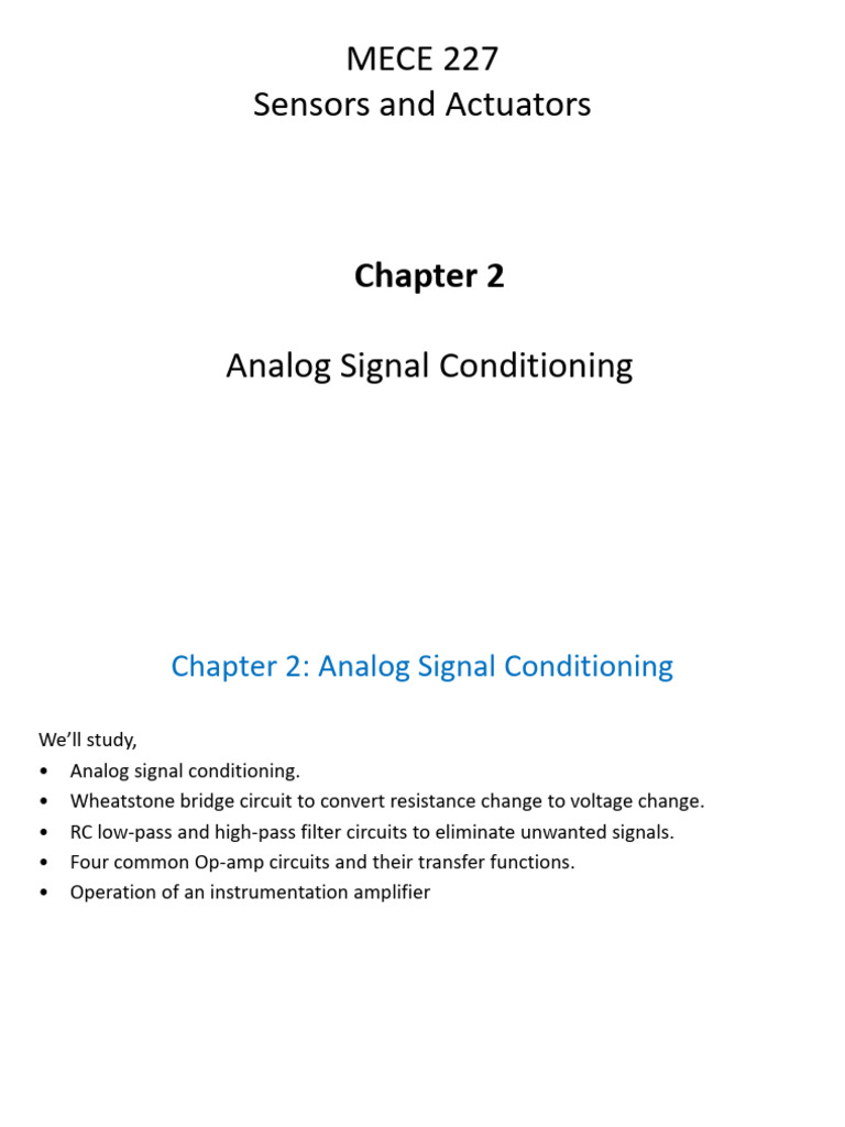 Chapter 2. Analog Signal Conditioning | PDF | Operational Amplifier | Amplifier