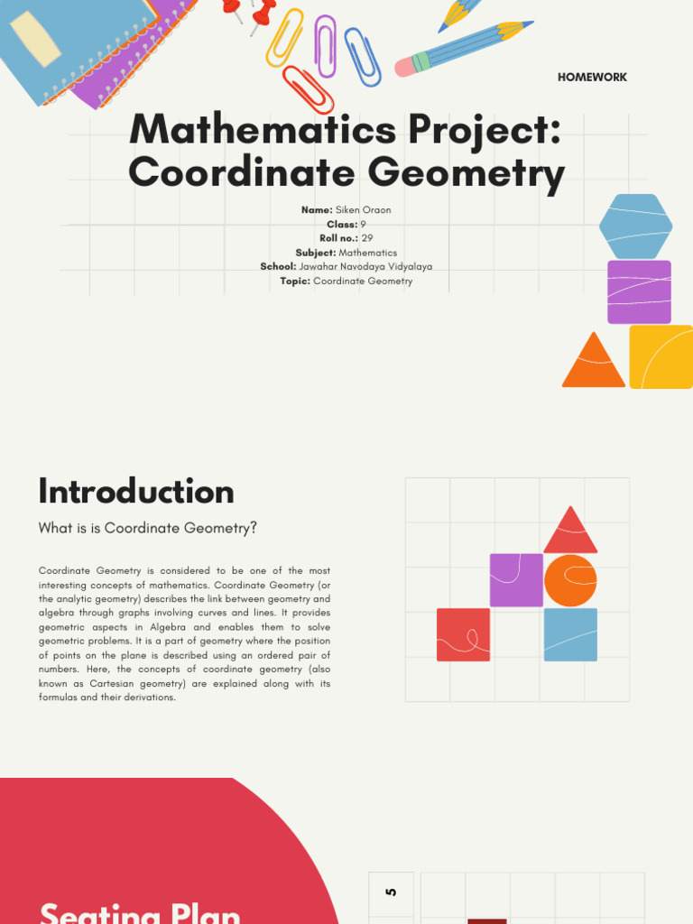 Mathematics Project Coordinate Geometry | PDF | Cartesian Coordinate ...