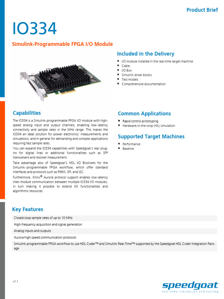 IO334 - Product Brief v1.1 | PDF | Field Programmable Gate Array | Analog To Digital Converter