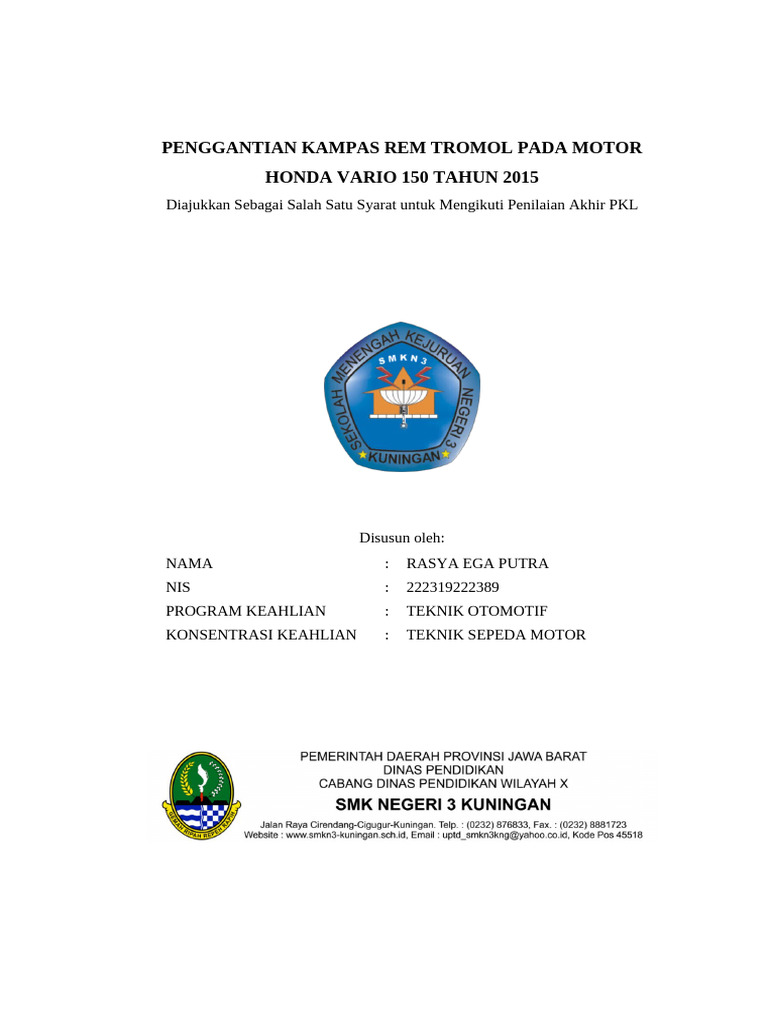RASYA EGA PUTRA XII TSM 1 TUGAS LAPORAN PKL TSM 2024 revisi | PDF