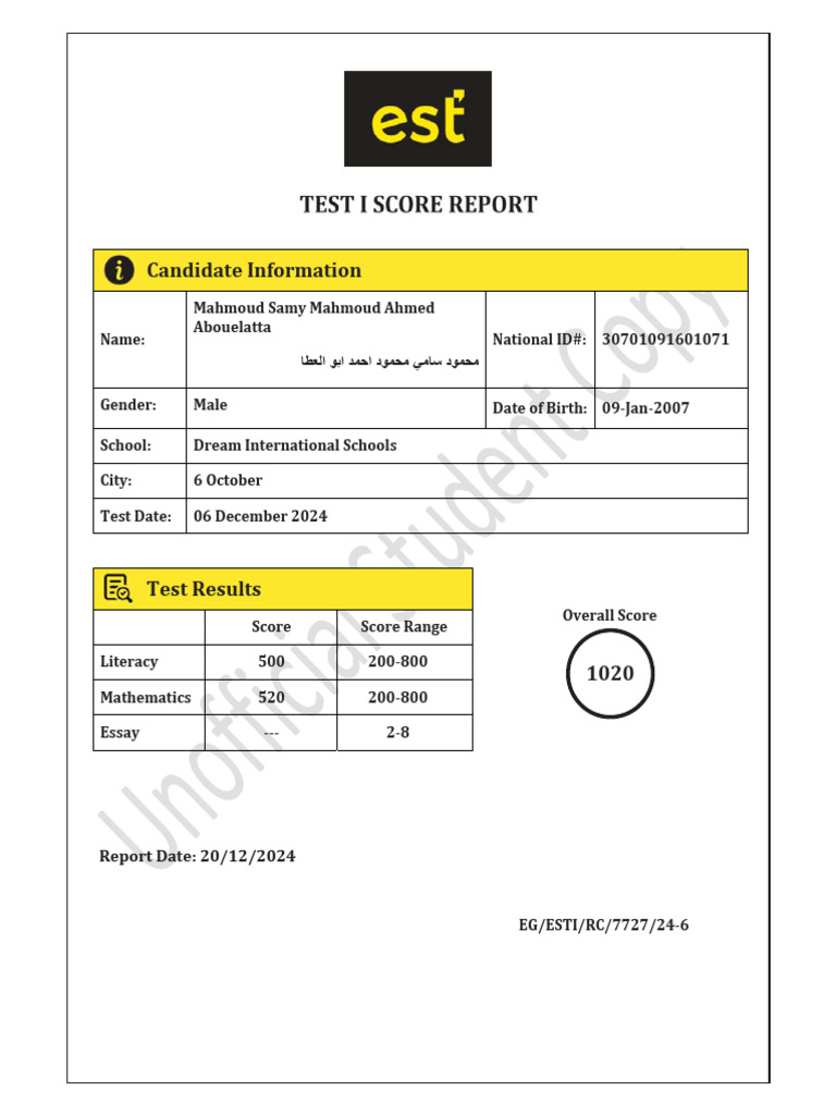 EST I-2024-Score | PDF