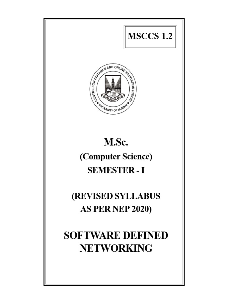 M.sc.CS Sem I NEP 2020 Software Defined Networking | PDF | Computer Network | Internet Protocols