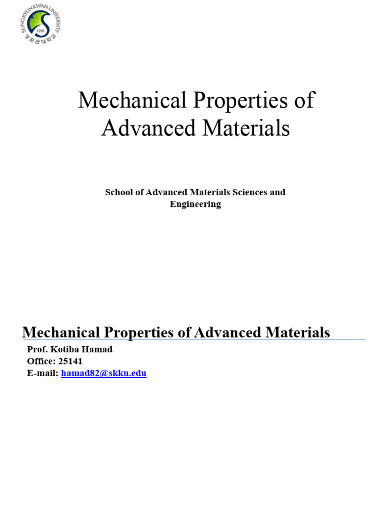 Advanced Material and Engineering (1) Introduction 1 | PDF | Plasticity ...