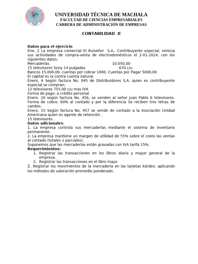 Ejercicio Practico CONTAB II | PDF | Economias | Negocios económicos