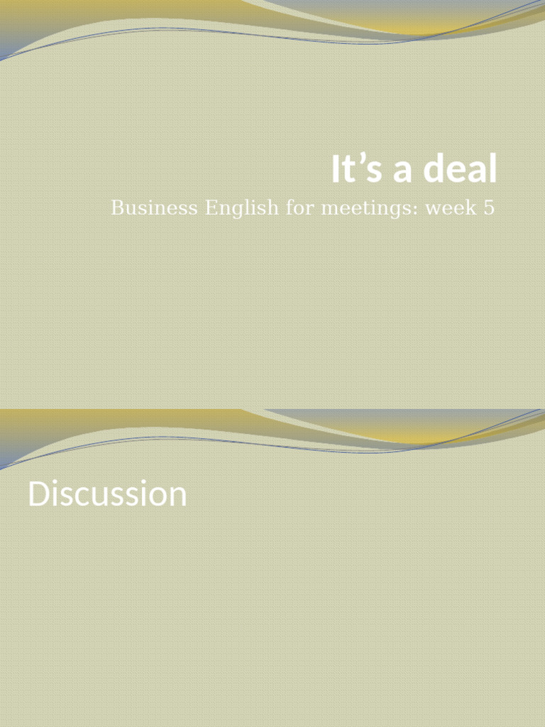 English For Meetings Unit 5 | PDF