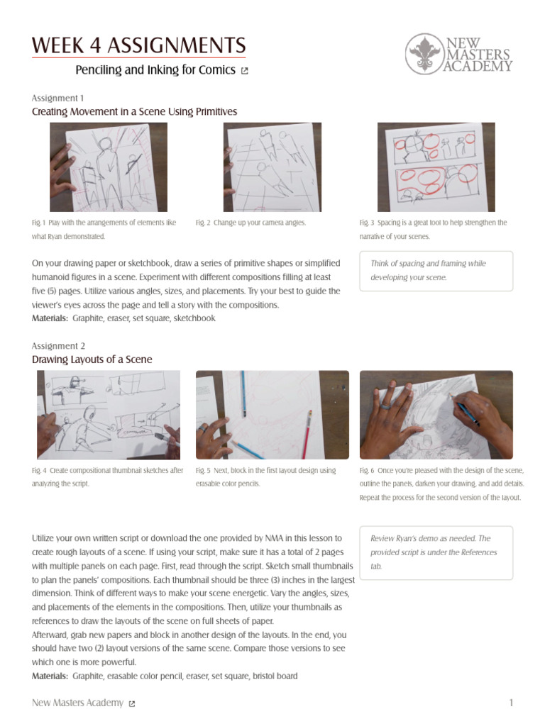 Penciling_and-Inking_for_Comics_week4_assignments_LT_v3 | PDF | Drawing