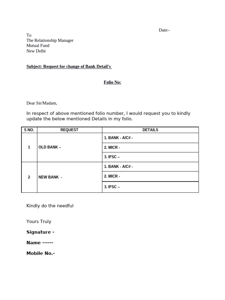 Bank Change Form (2) (1) | PDF