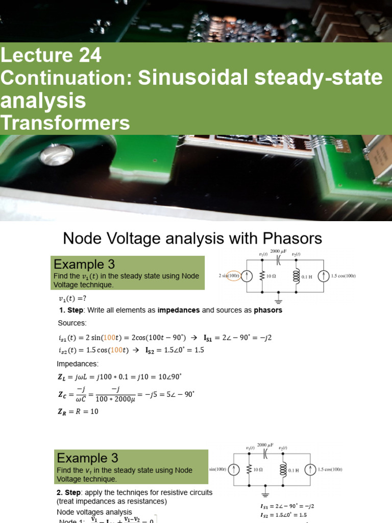 ELTR1_Lecture24_2024 | PDF | Electrical Impedance | Transformer