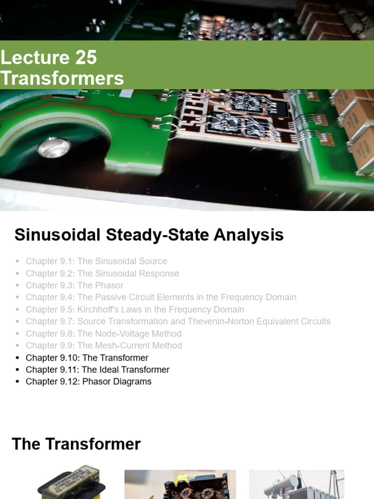 ELTR1 Lecture25 2024 | PDF | Transformer | Inductor