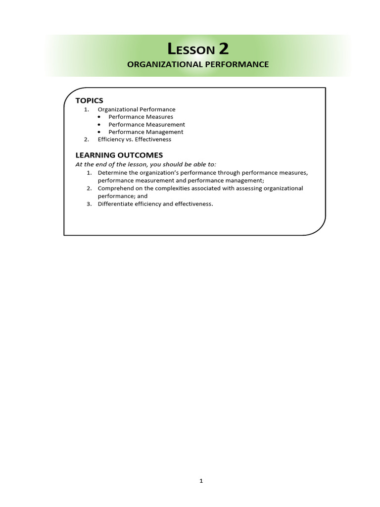 Lesson-2-1 | PDF | Goal | Efficiency