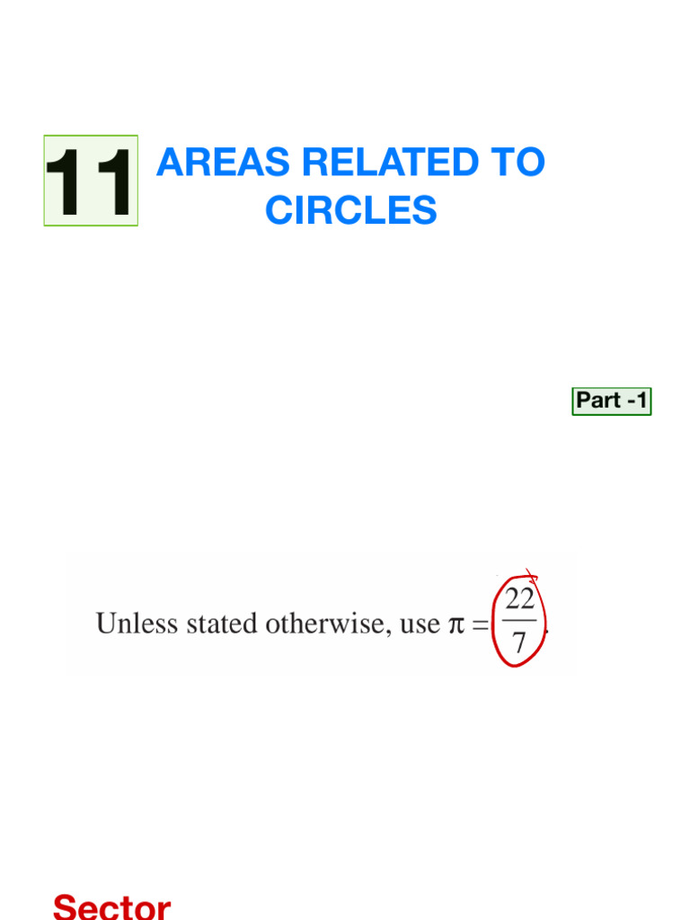 Areas Related To Circles (Part - 01) | PDF | Area | Circle