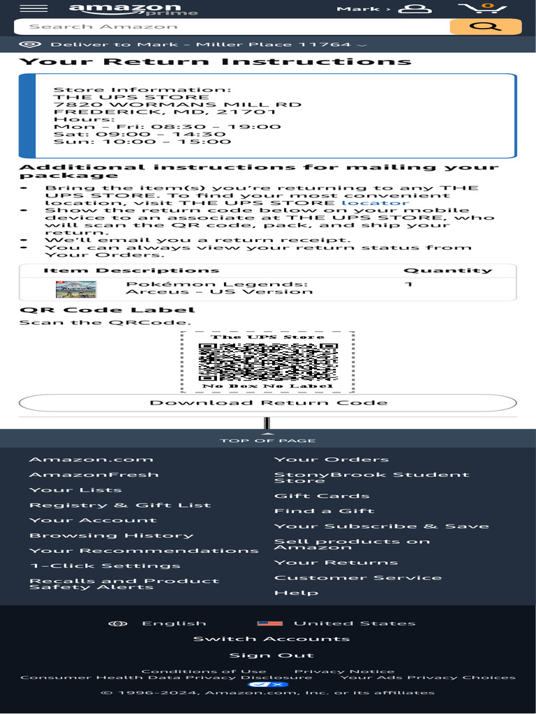 Online Return Center | PDF