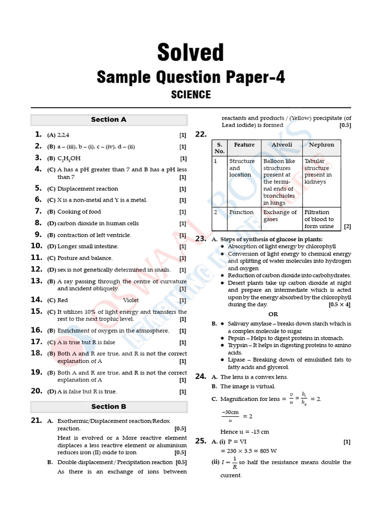 Https App - Oswaalbooks.com Download Sample-Qp Subsolution 346hustle Science-SQP-4 Answer | PDF ...