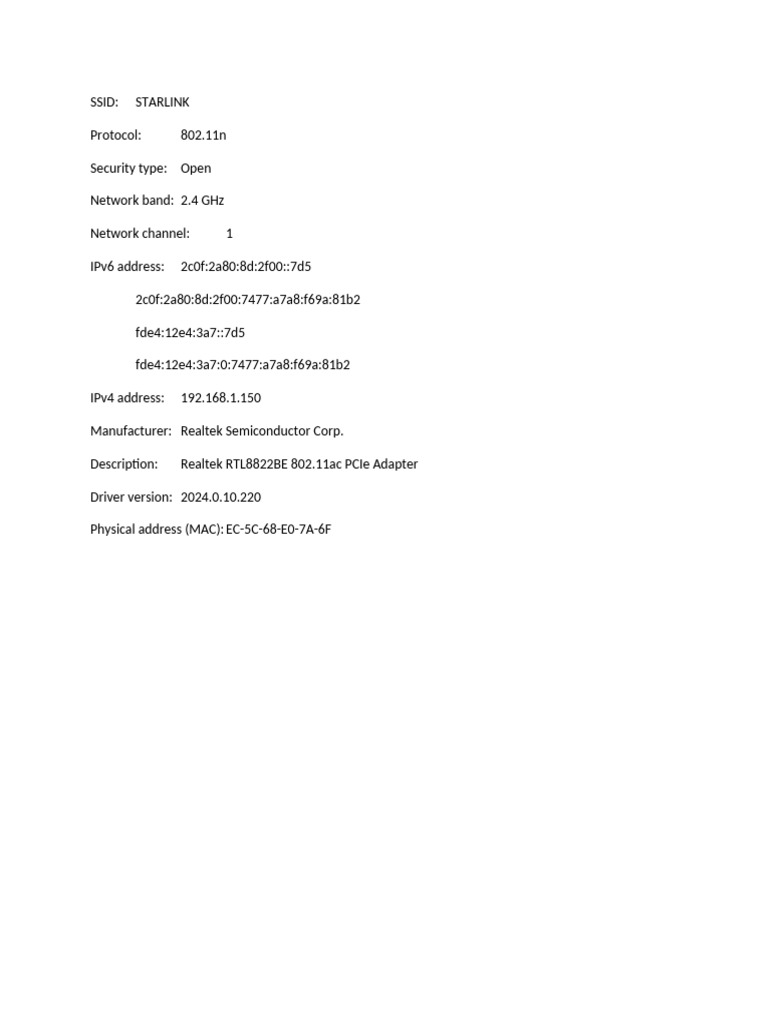 Starlink Description | PDF