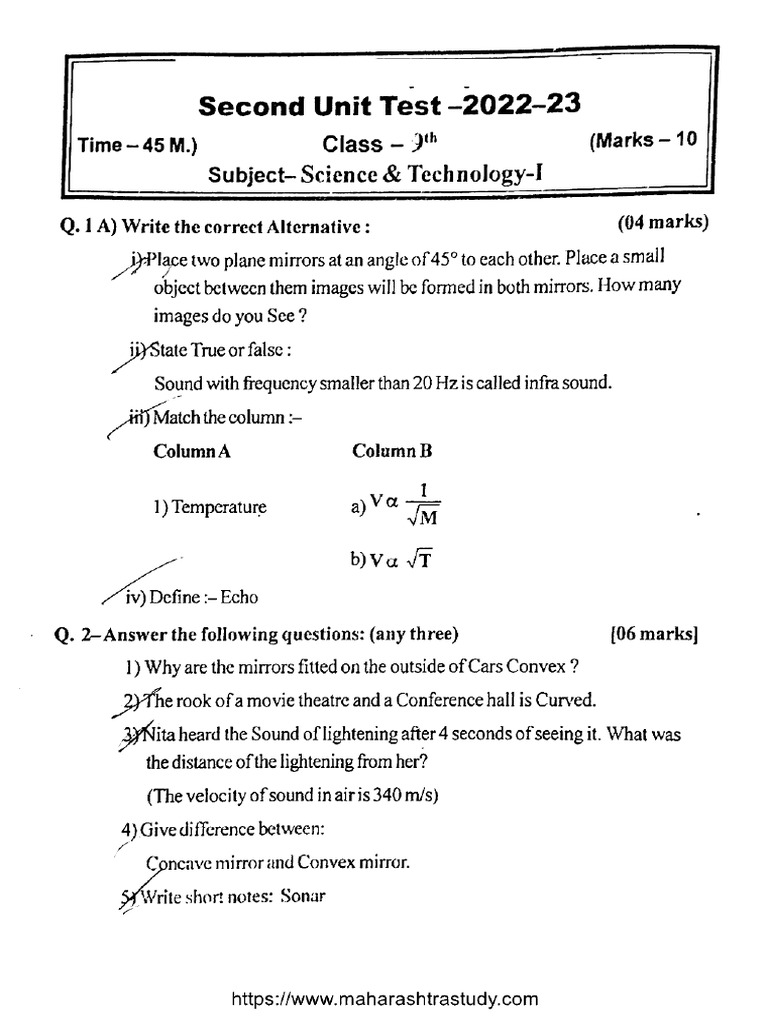 MH Board Class 9 Ut2 Science and Technology 1 261123 2023 | PDF